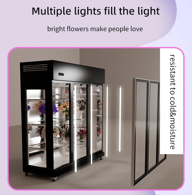 Preserve Fresh Flowers with Nicecold's Three Glass Door Cabinet