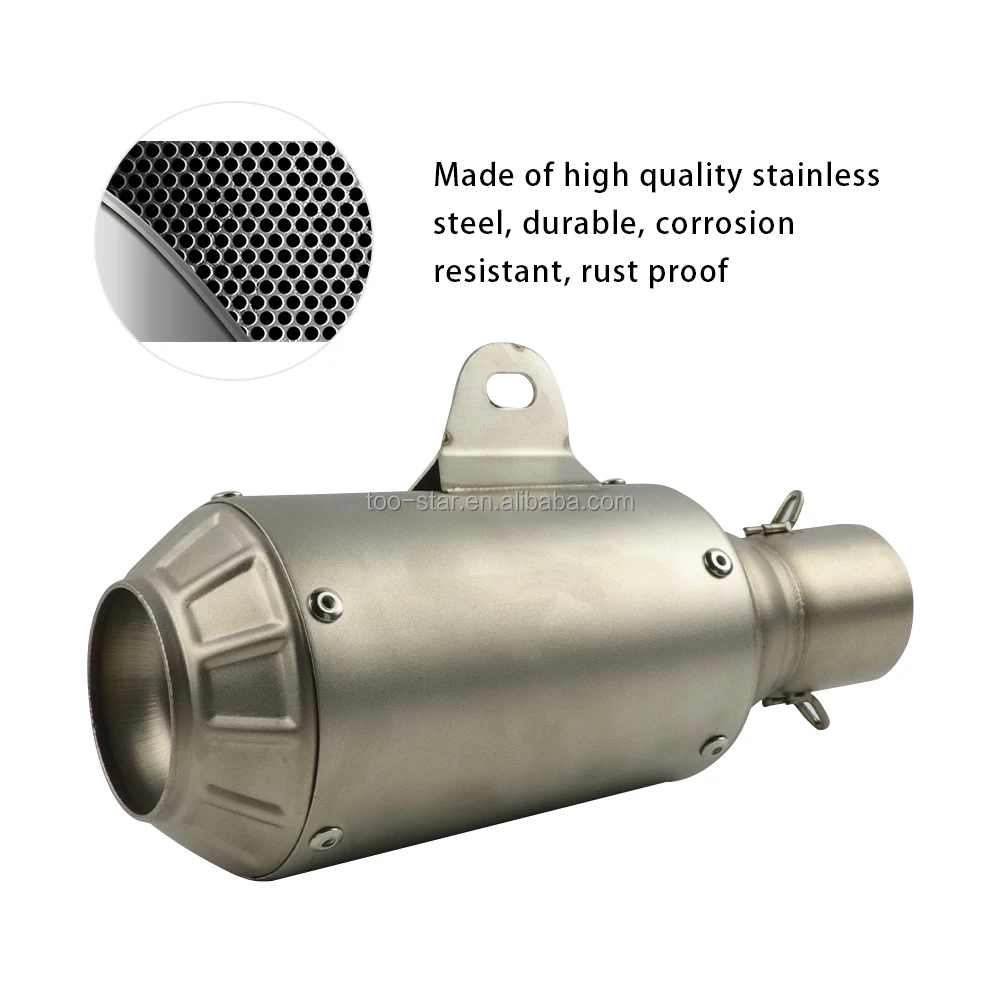 38-51mm Stainless Steel Mesh Motorcycle Stree Bike Exhaust Muffler Pipe ...