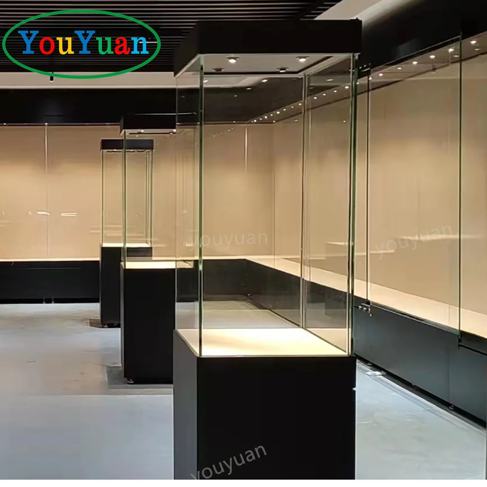 Glass Display Cabinet for Museums – Customizable LED Showcase with ...