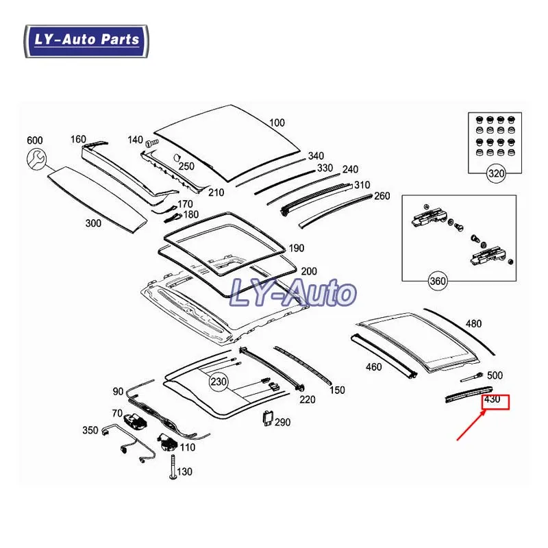 Wholesale Sliding Left Roof Guide Rail For Mercedes-Benz GLA X156 ...