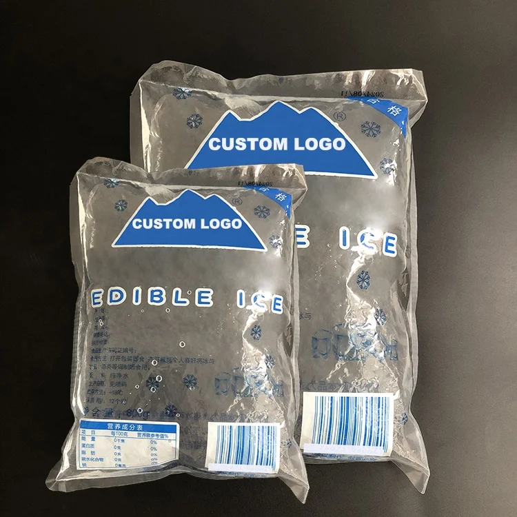 Custom Printed Plastic Ice Block Packaging Mylar Bags 3 Side Seal Pouch ...