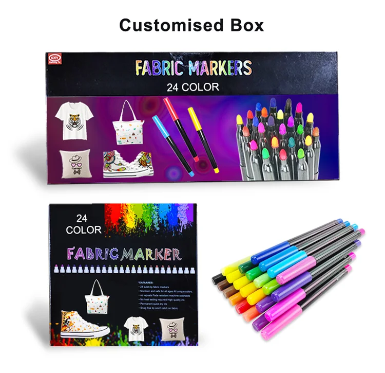 Box Packs Washable Markers for Kids - DIY Promotional Textile Markers