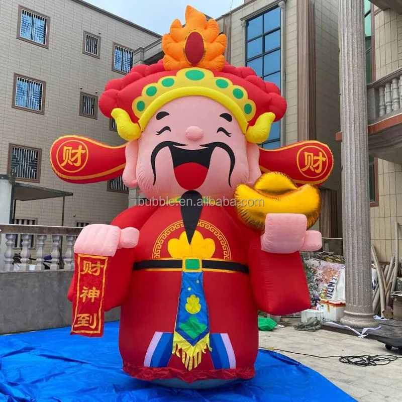4m High Giant Inflatable God of Fortune for Holiday Decor