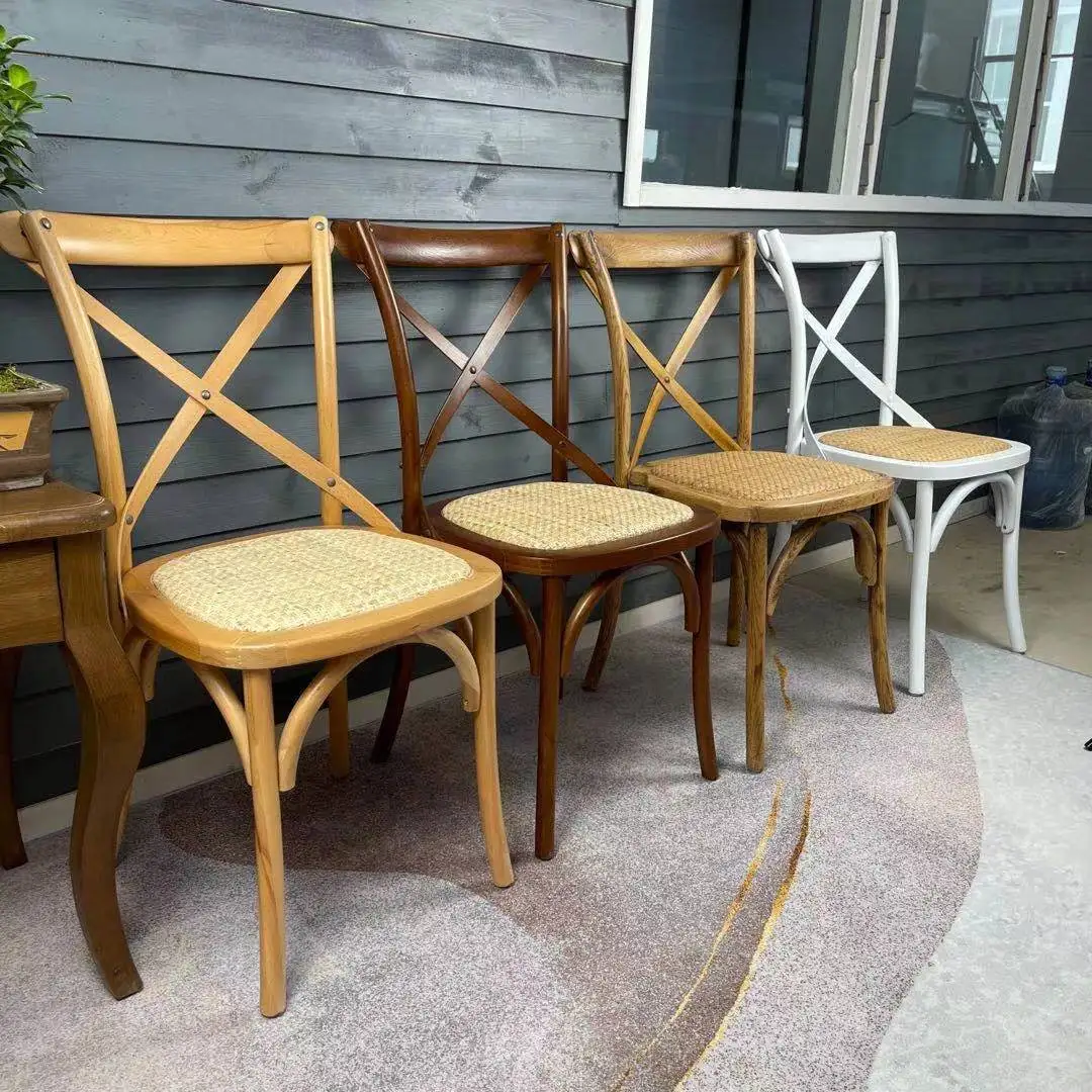 Modern Design Light Luxury Solid Oak Wood Dining Chair Cross Back Retro ...