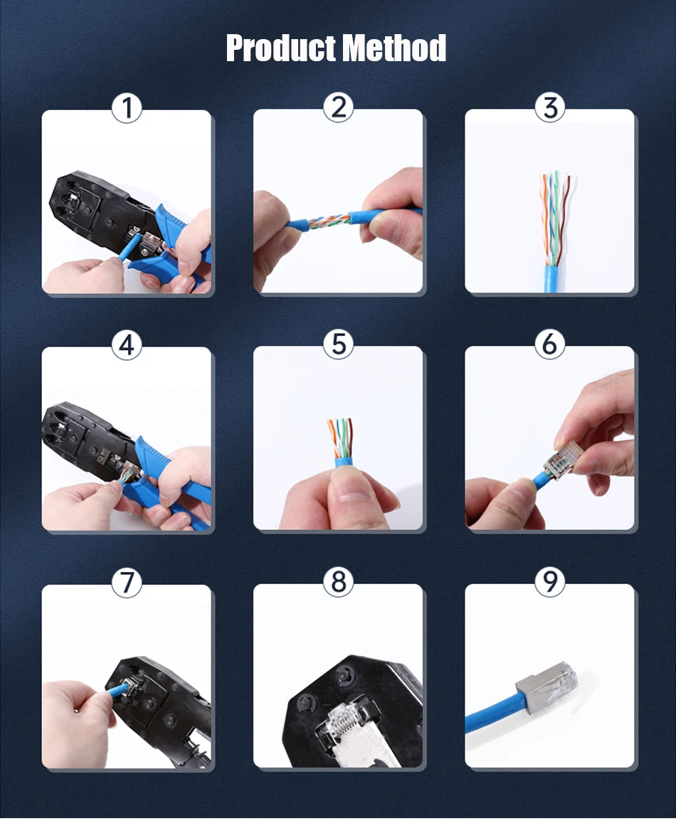 Samzhe Cat6 Rj45 Connector 8p8c Modular Lan Cable Head Plug Cat 6 Crimp ...