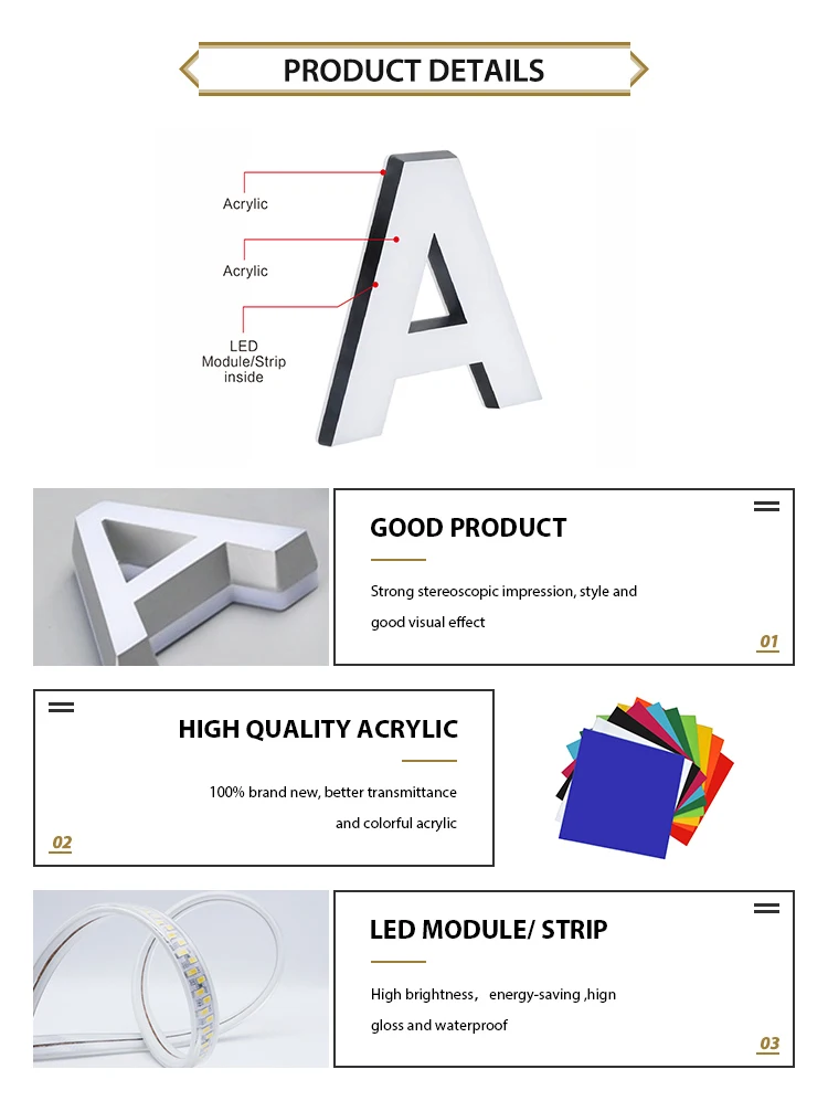 Custom 3d Illuminated Store Front Logo Letter Lights Led Acrylic ...