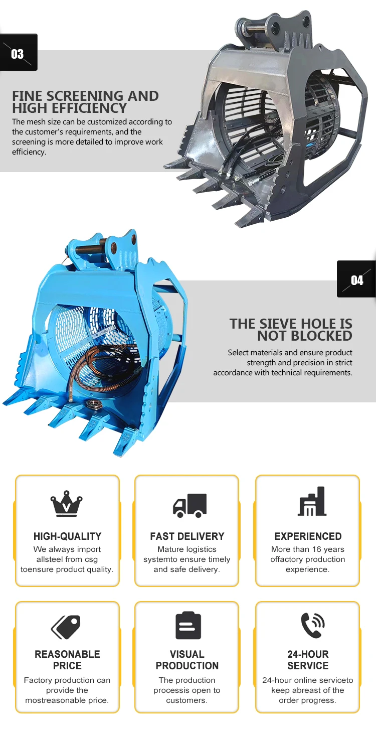 Excavator Rotary Screen Bucket Hydraulic Drum Screen - Buy Excavator ...