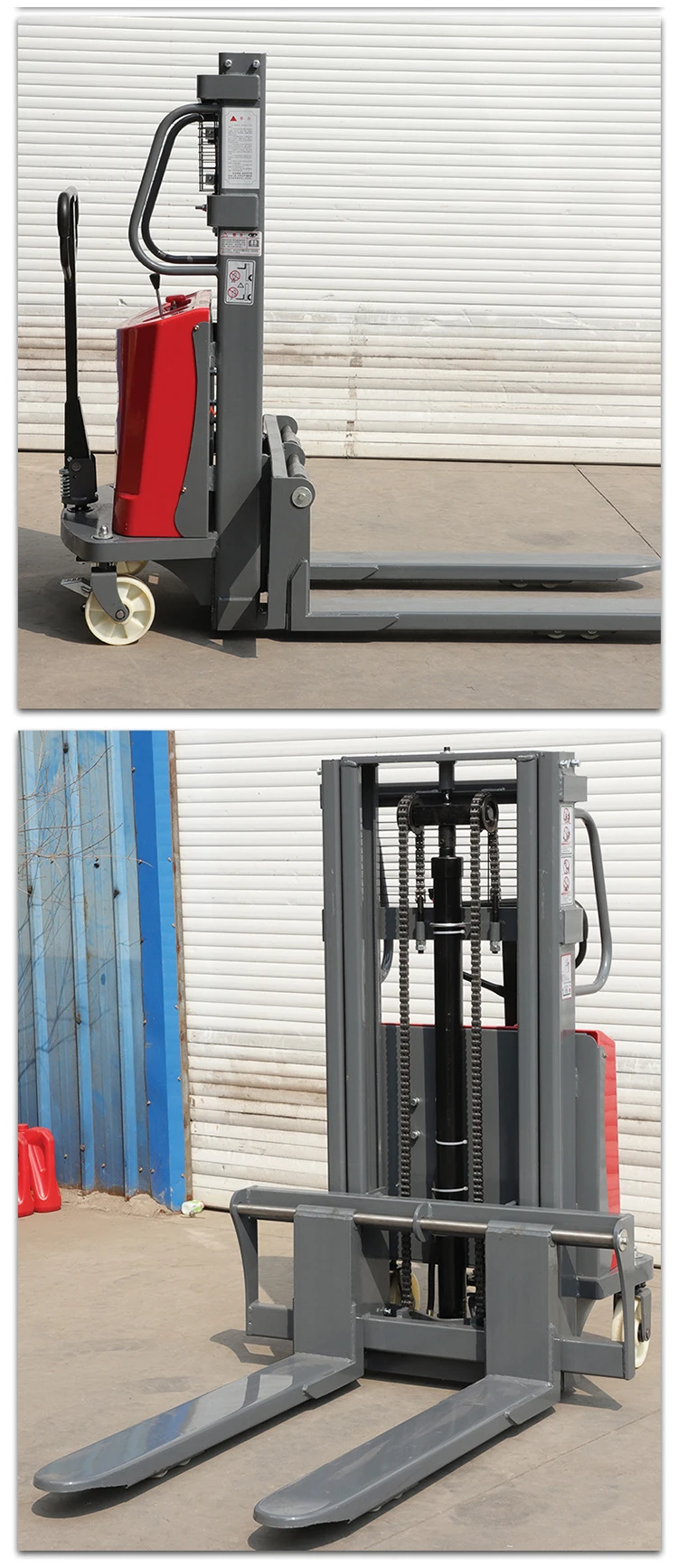 Small Semi Electric Pallet Stacker Forklift 500kg Semi-electric Stacker ...