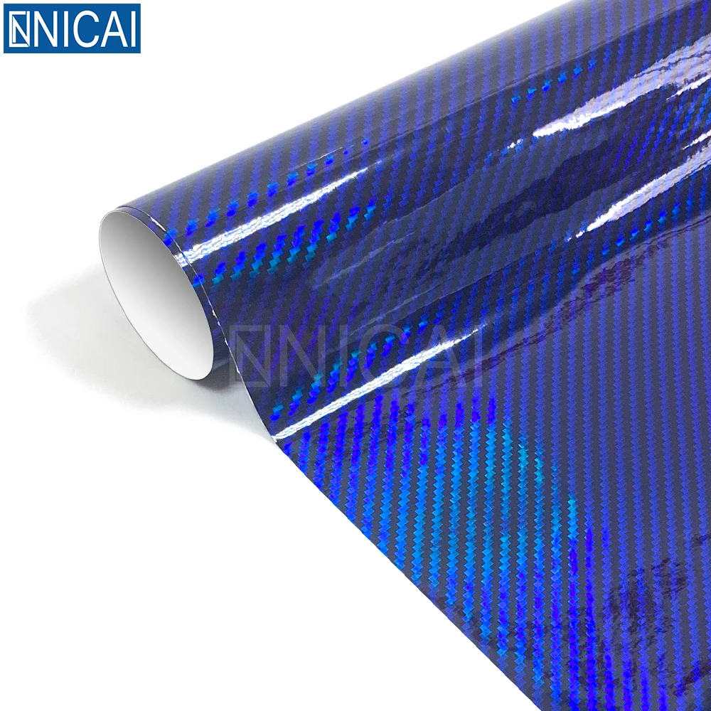 Nicai Laser Carbon Fiber Chrome Film 2d Silver Black Fabric Vinyl For ...