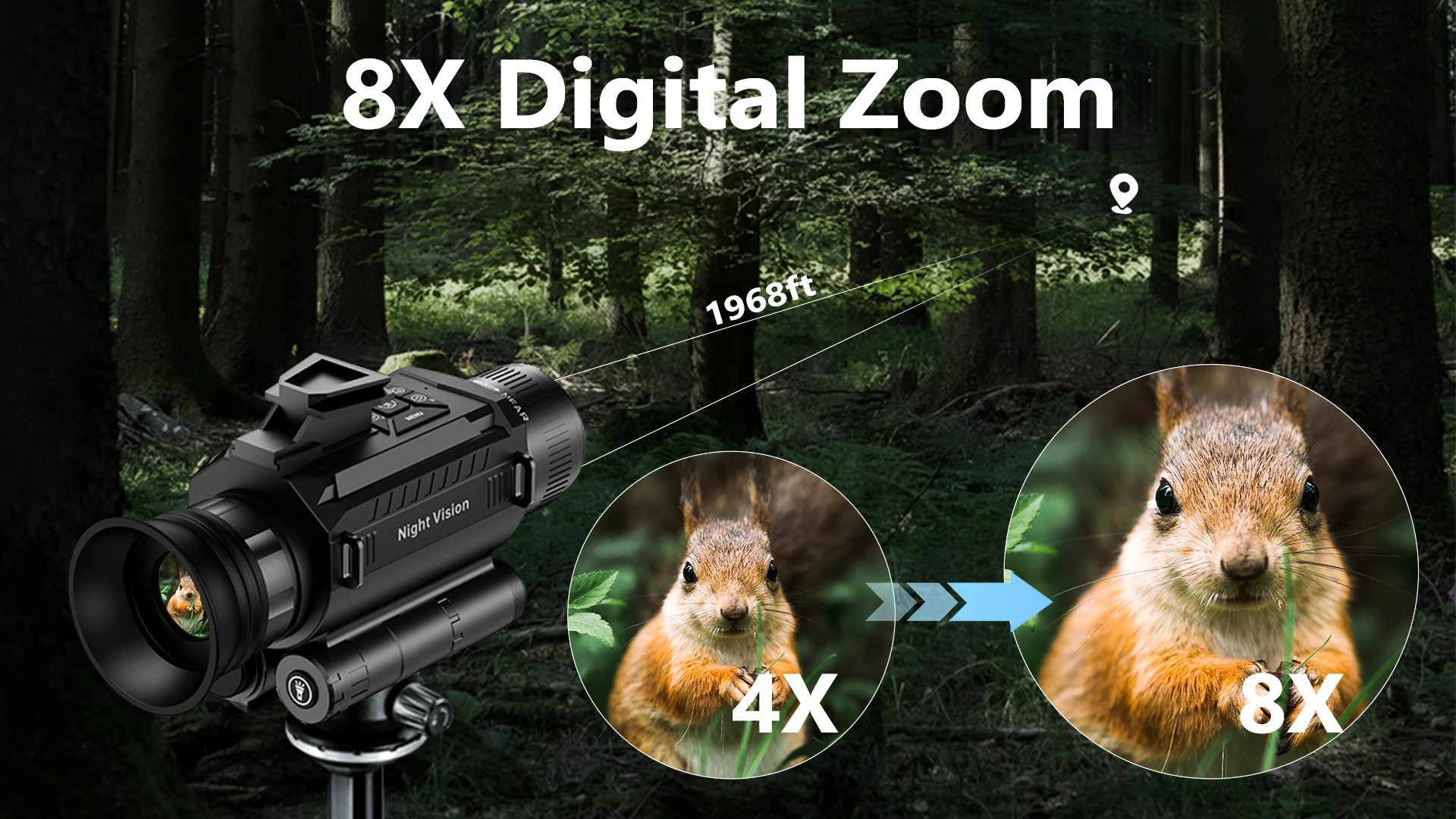 4K Circular Screen Infrared Digital Night Vision Monocular Telescope ...