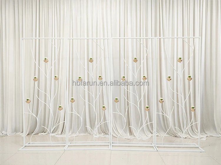 Elegant Wedding Stage Backdrop Stand Outdoor Party Gold Metal Candle ...
