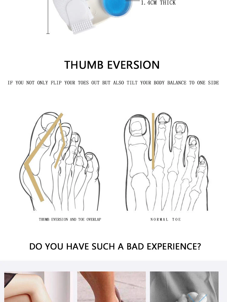 Day And Night Use Hallux Valgus Orthosis Big Gel Toe Orthosis With Pu ...