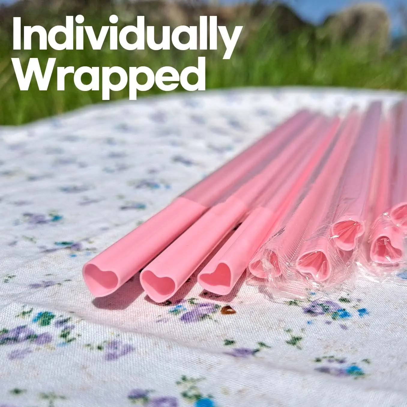 Heart Shaped Pink Straws - Sustainable Drinking Solutions