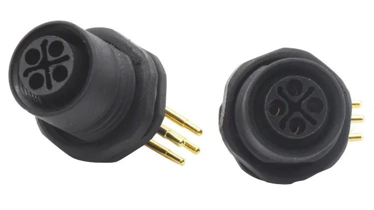 Westsam Right Angle S Code Pcb Panel Mount M12 4 Pin Connector Female ...