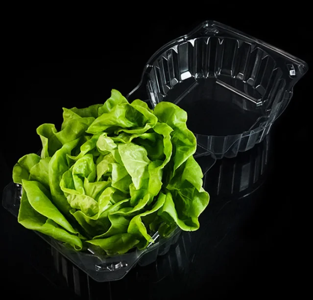 Custom Clear Plastic Clamshell for Fresh Lettuce Packaging