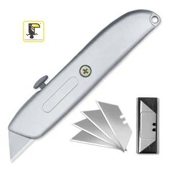 Automatic Lock Retractable Safety Blades Heavy Duty Paper Carpet Knife ...