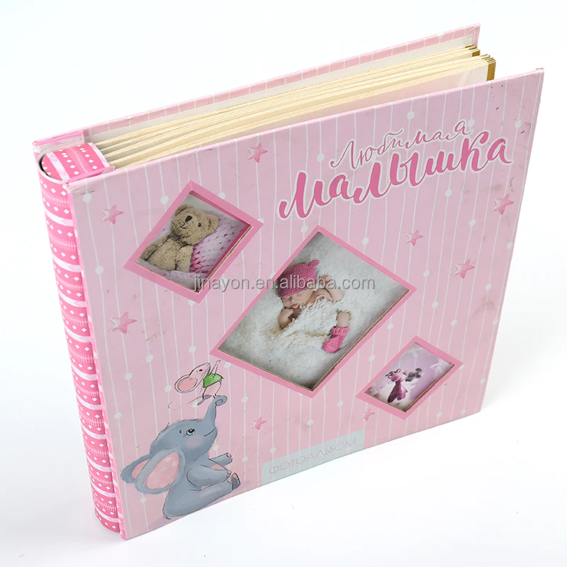 Custom Pink Hard Cover Note Book Cardboard Paper Book Photo Album ...