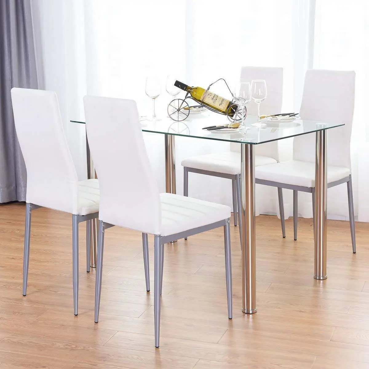 Glass Top Dining Table Dining Room Table Fiber Glass Home Minimalist ...