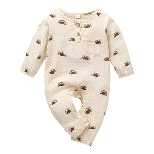 Infant Baby Girl Boy Jumpsuit Cotton Linen Romper Short Sleeve One-piece Bodysuit Infant Summer ...
