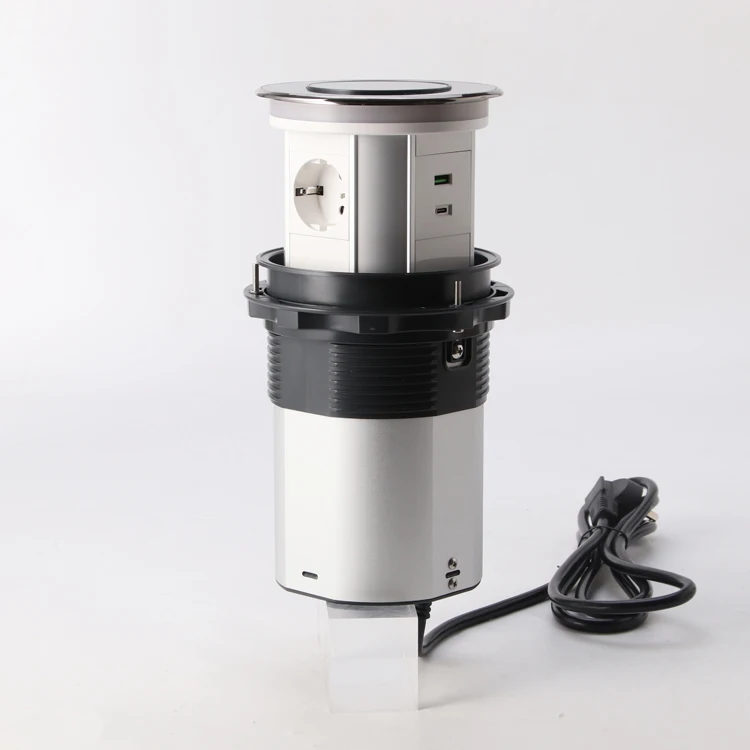 Eu One-key Touch Glass Motorized Electrical Sockets Lifting Pop up ...