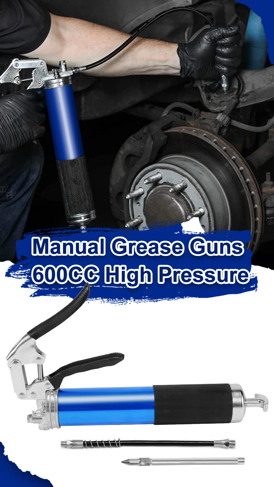Hand Pressure Cordless Electric Grease Gun For Lubricants 600cc ...