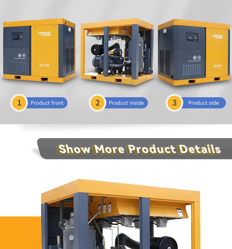 100HP Two Stage Screw Air Compressor Rotary Screw Air Compressor 75 kw ...