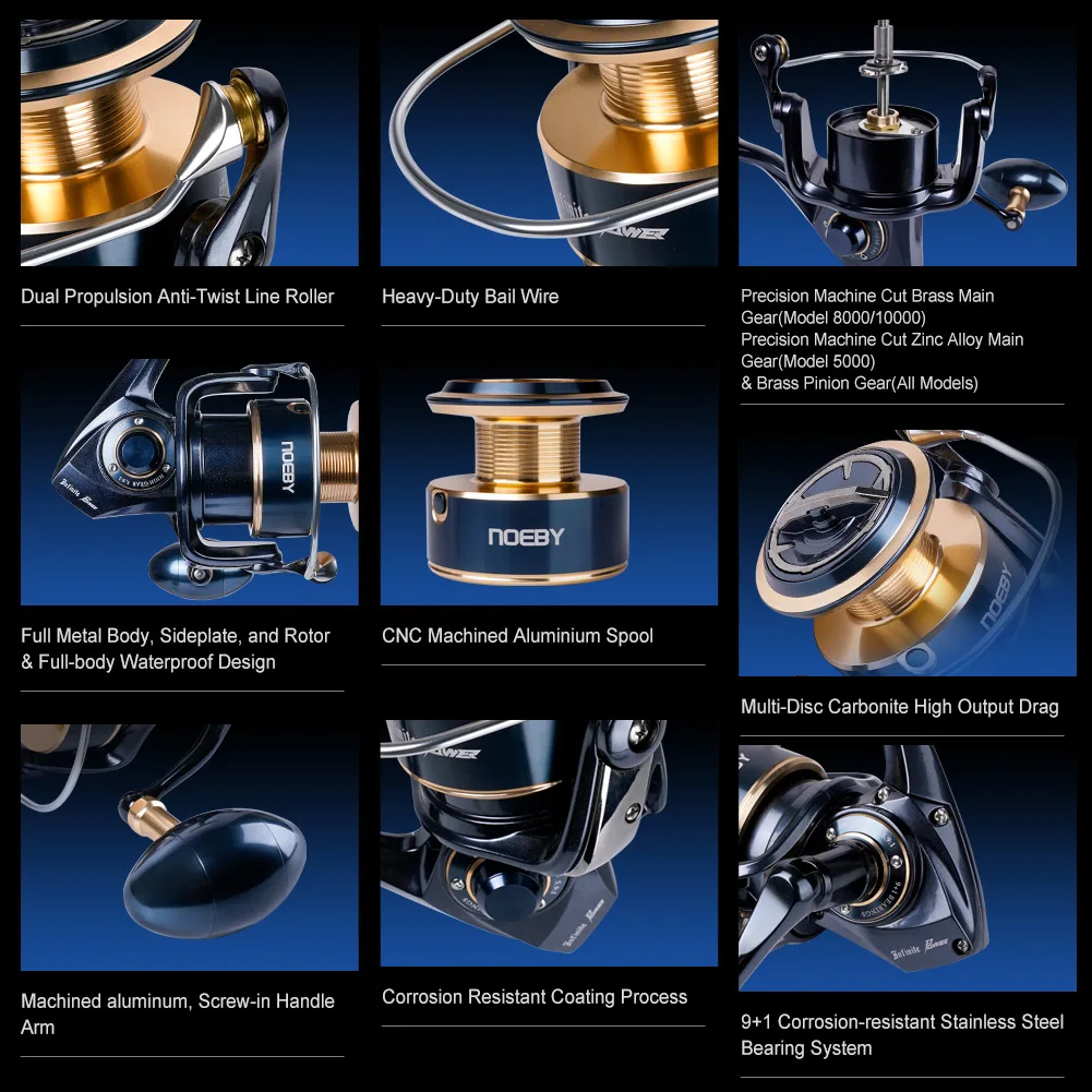 Noeby Max Drag 45lbs Saltwater Boat Fishing Pesca Spinning Power ...