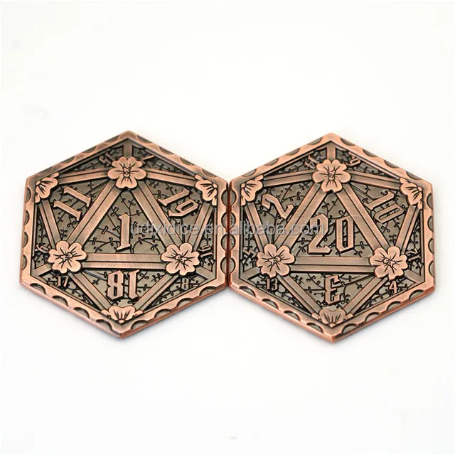 Udixi Metal Dnd D20 Coins Dungeons And Dragons Custom Made D2 Dnd Coins ...
