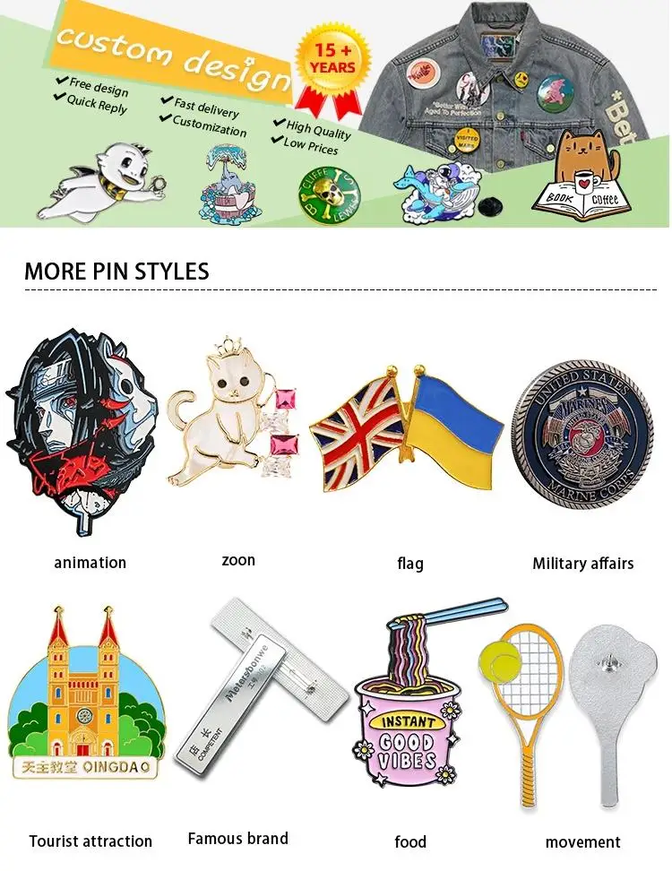 Custom Brooch Badge Button Pins Metal Hard Soft Enamel Souvenir Lapel Pin for Clothing| Alibaba.com