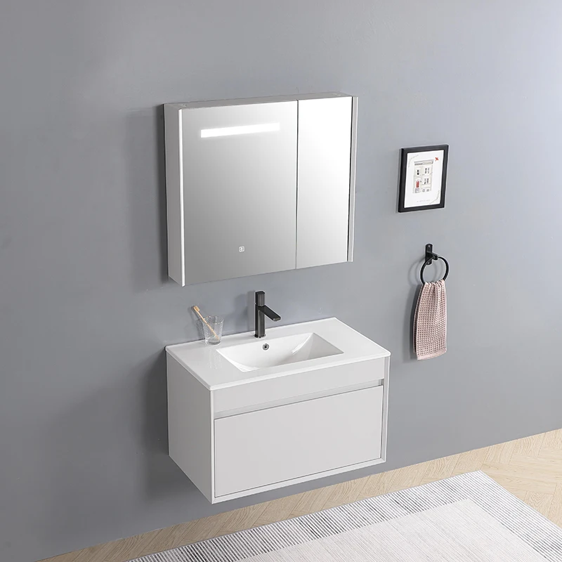 Luxury Wall Hung Mounted Pvc Bathroom Vanities Modern Float Cabinet ...