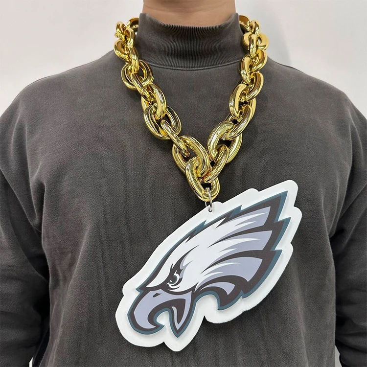 Large Logo Plastic Big Chain 3d Necklace Eva Foam Fan Football Teams ...