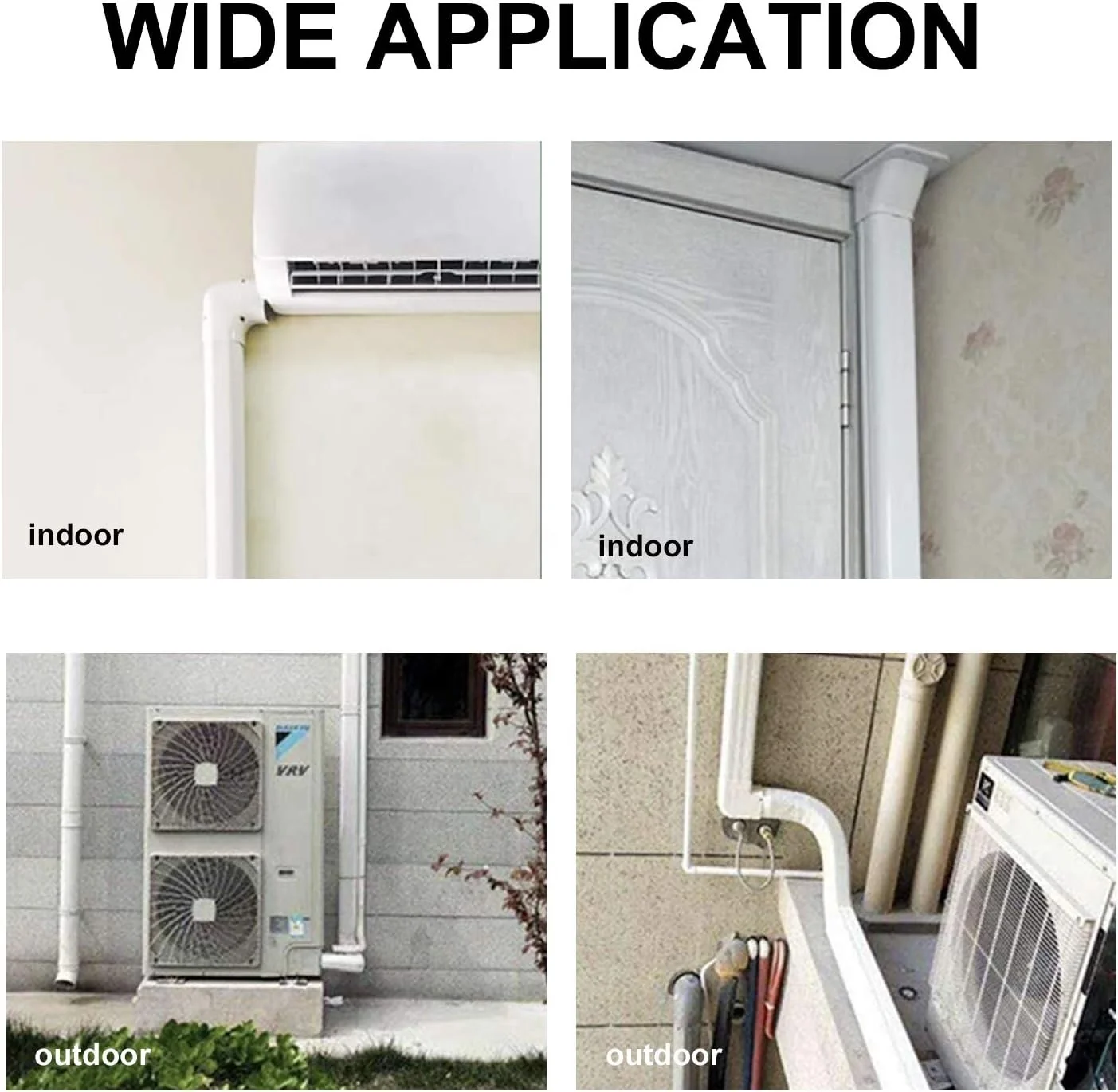 HVAC PVC Full Set Mini Split AC Line Cover Kits for Home