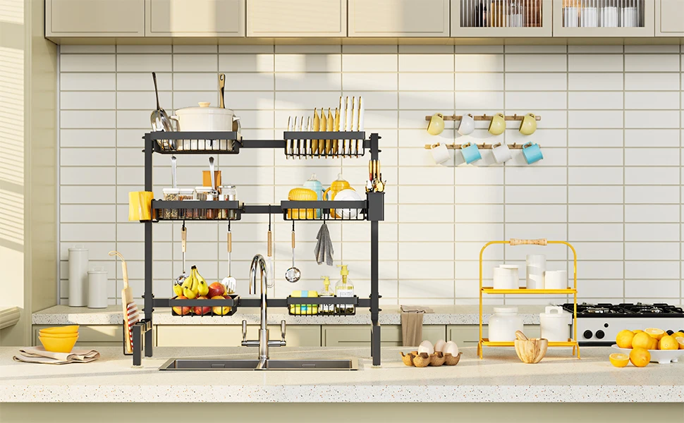 Walue 3 Tier Multi-functional Kitchen Sink Dish Rackrack And Racks ...