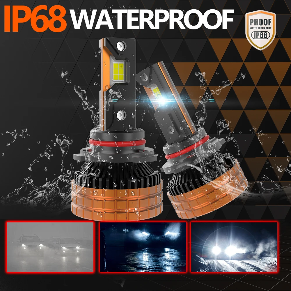 New Design T70 Four Copper Tubes 21000lm Reliable Driver H1 H8 H9 Hb4 Hb3 9012 Mini Turbo Fan ...