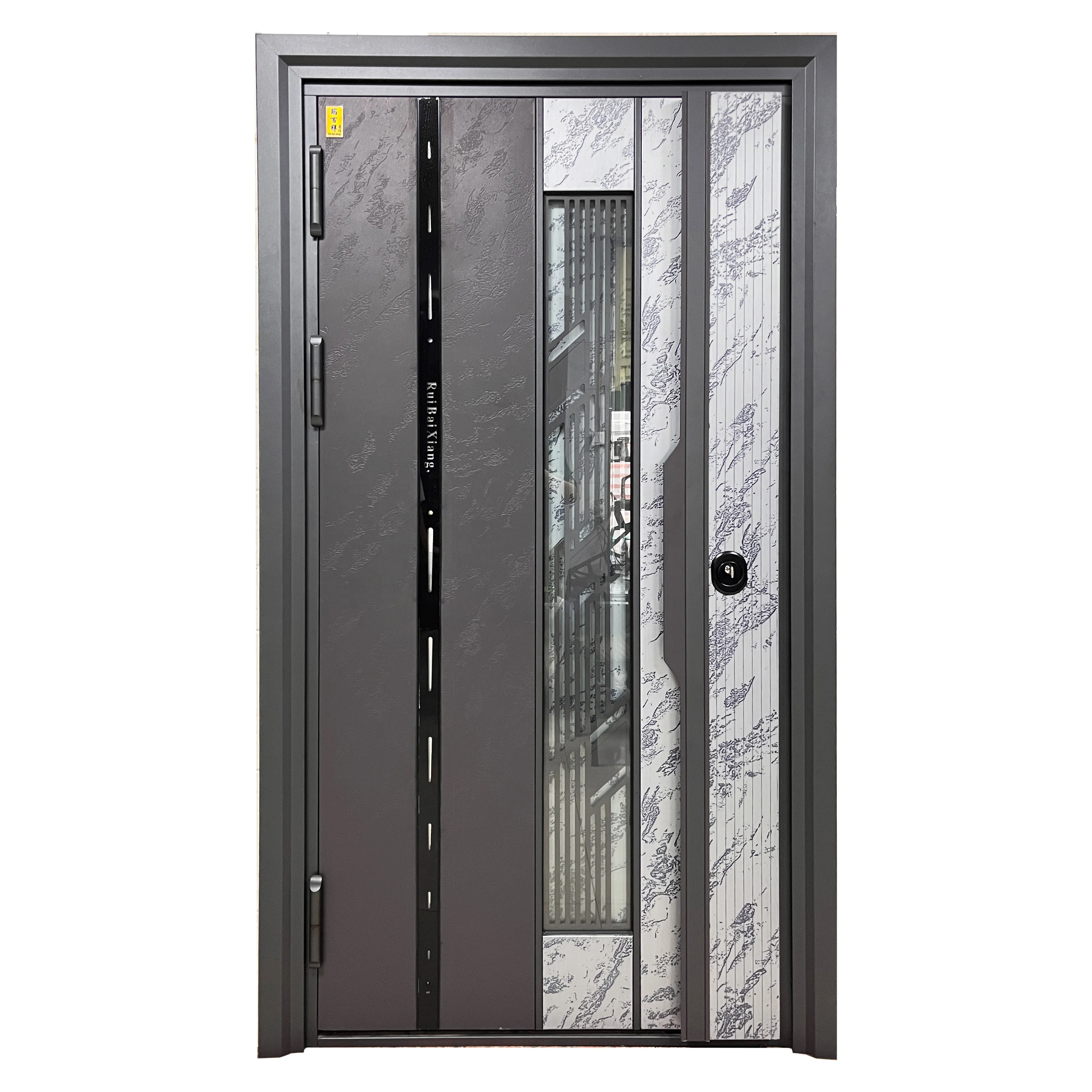 House Modern Exterior Security Metal Steel Double Open Wrought Iron ...