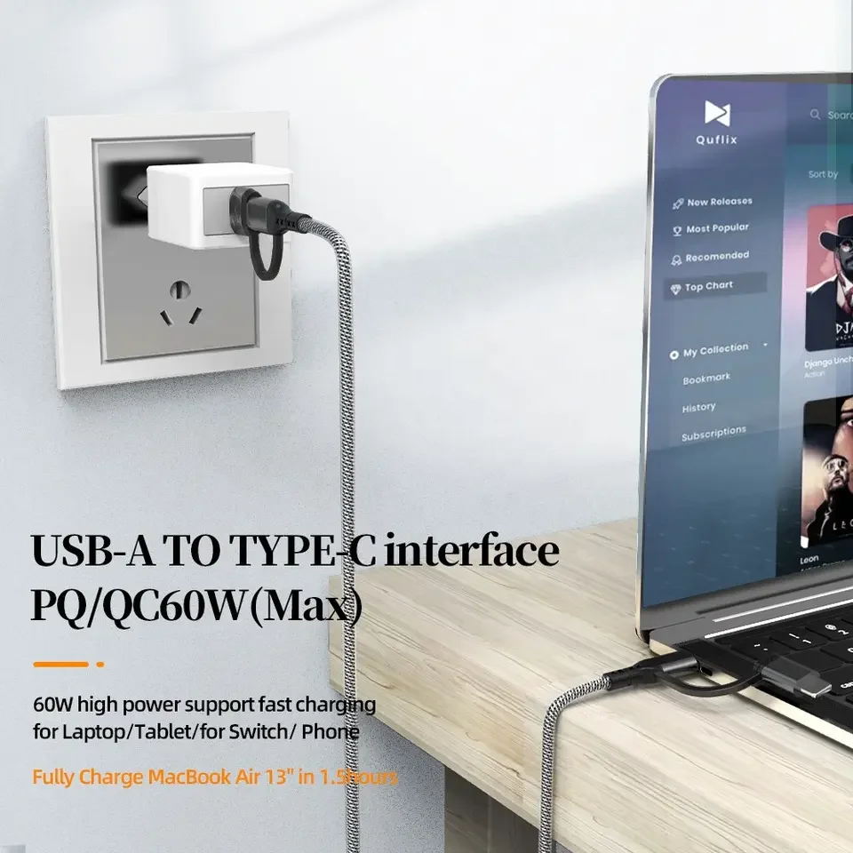 4 In 1 Usb C Multi Fast Charging Cable Pd 60w Nylon Braided Ultra ...