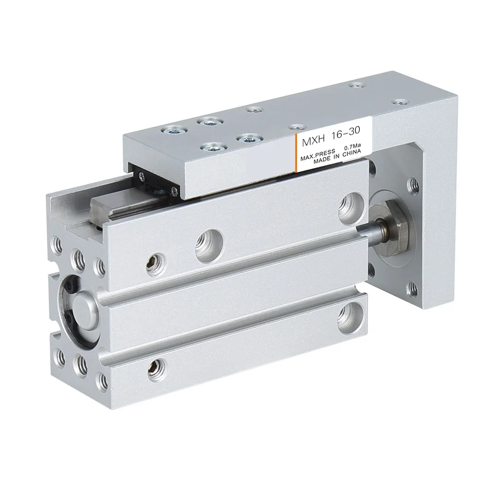 Multi bore stroke piston compact slide cylinder piston pneumatic double ...