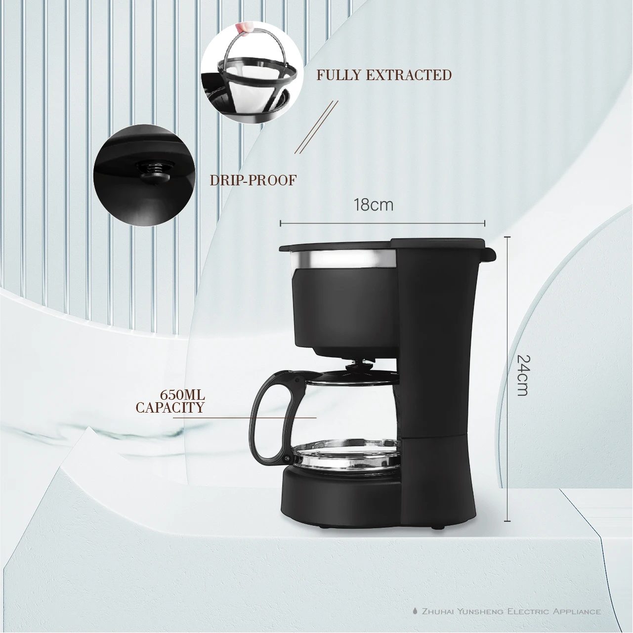 Small Cafetera New Model Anti Drip Electric Filter Cafe Drop Coffee ...