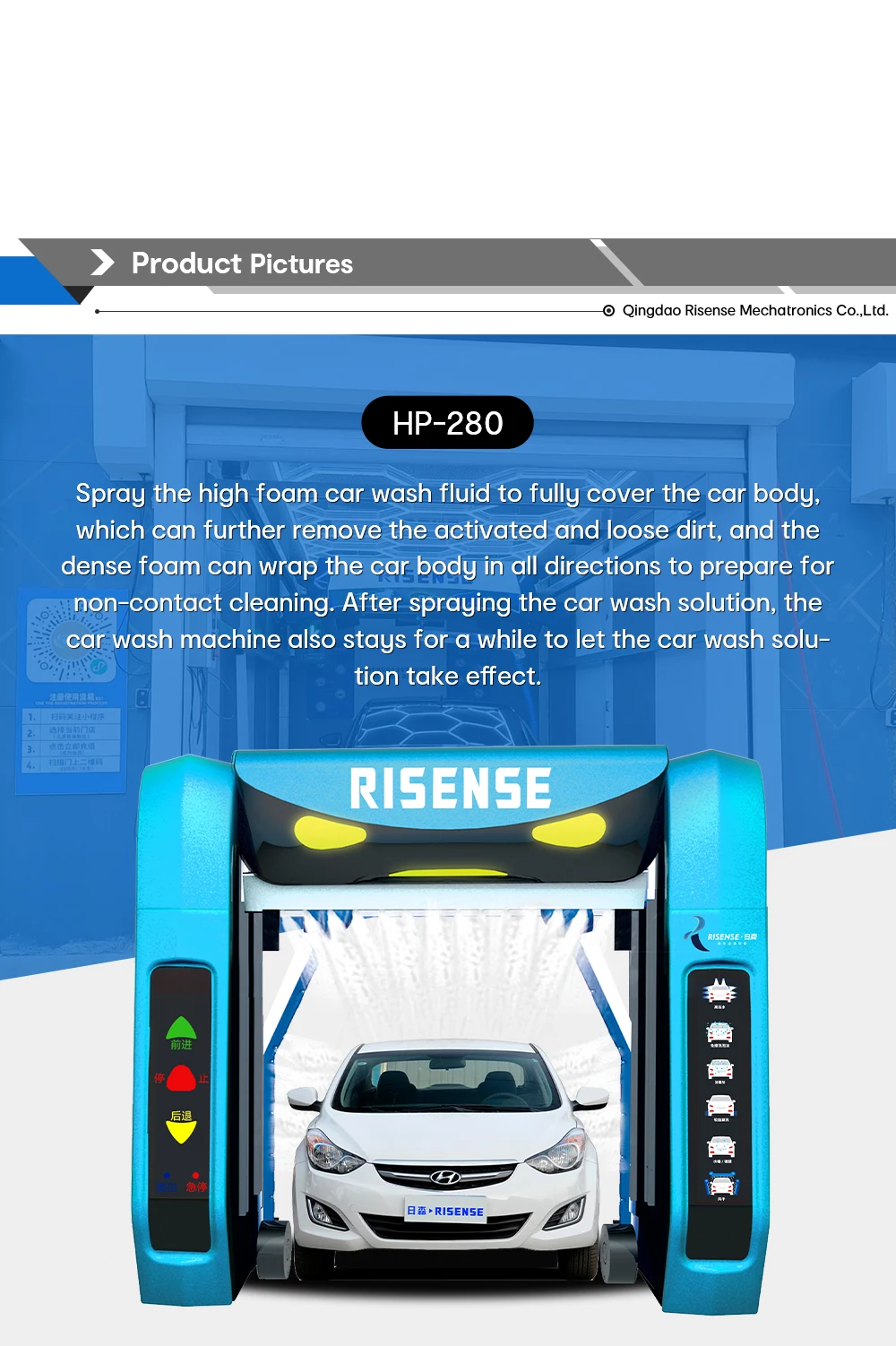 Double Arm Touchless Car Wash Machine Hp 280 By Risense