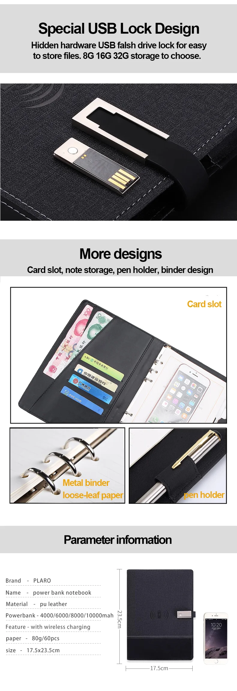 Wireless Charger Power Bank Notebook - Corporate Gift