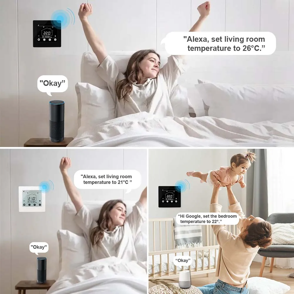 Glass Surface Programmable Room Thermostat for Electric Underfloor ...