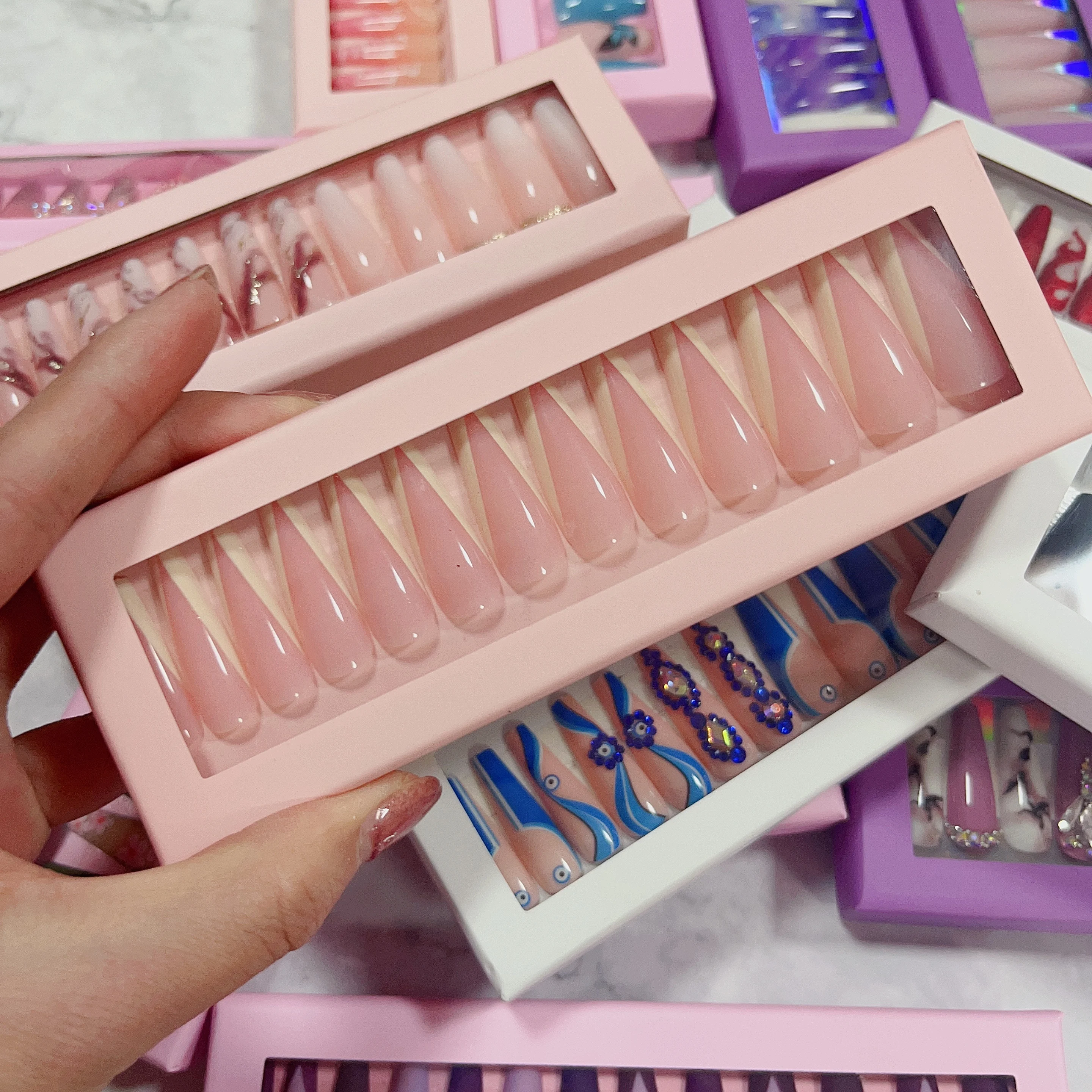 Wholesale Nail Art Box - Press on Nails Clear Package