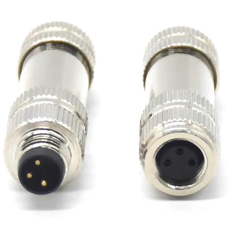 Aviation Plug Shielded 3 Pin Metal Male Female M8 Sensor Connector ...