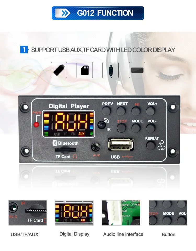Factory Price High Quality Mp3 Bt5.0 Module Wireless Audio Player ...