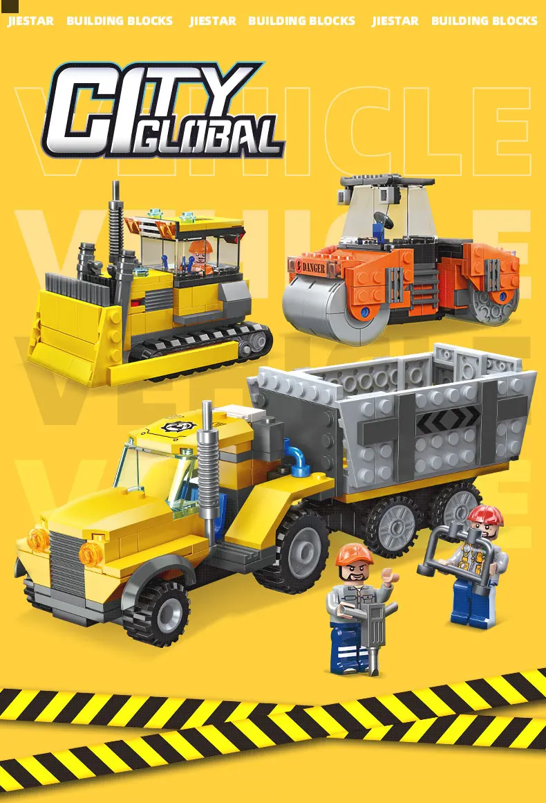 2024 New Ce Diy City Model Assembly Engineering Car Toy Three-piece Set ...