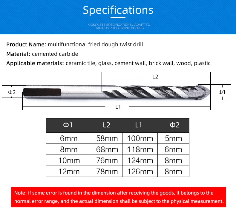 10pcs Multifunctional Triangle Diamond Drill Set 3-12mm Glass Metal ...