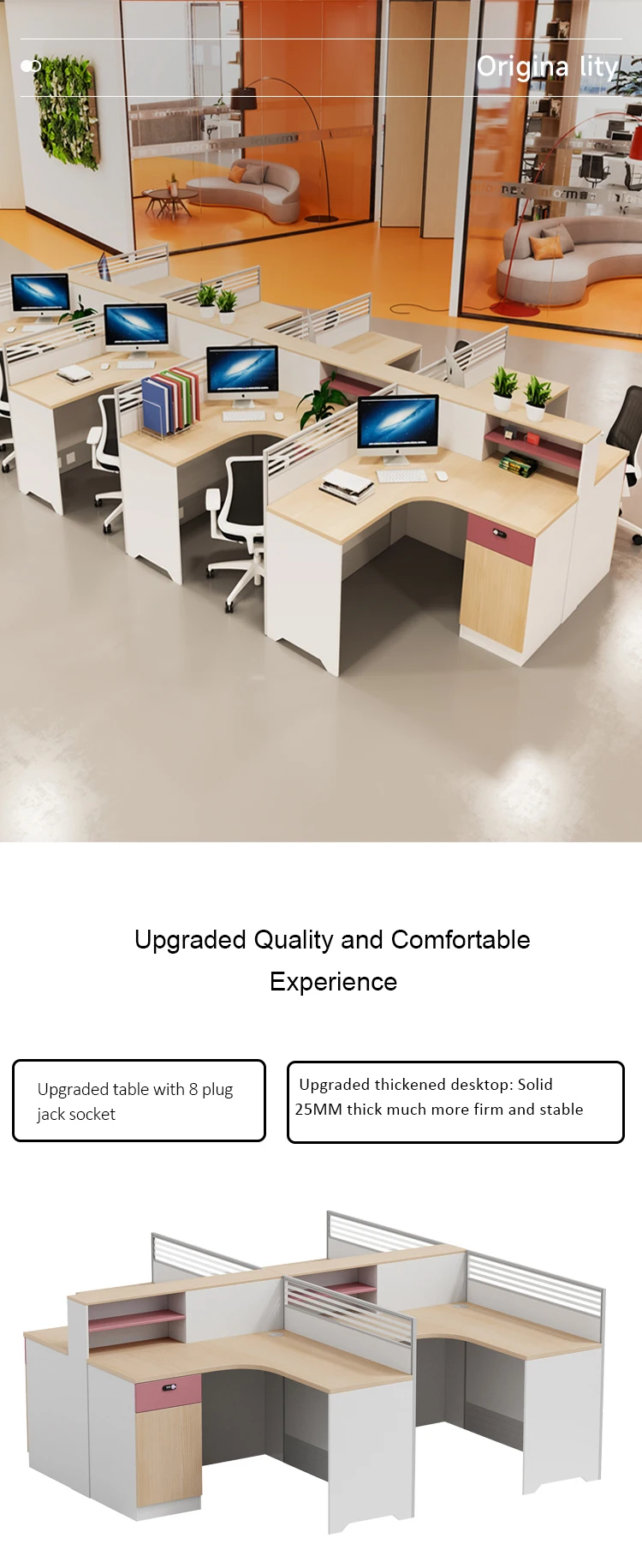 Customized Modular Multiple Seater Wooden Workstation Furniture Set Fancy Computer Office Desk ...