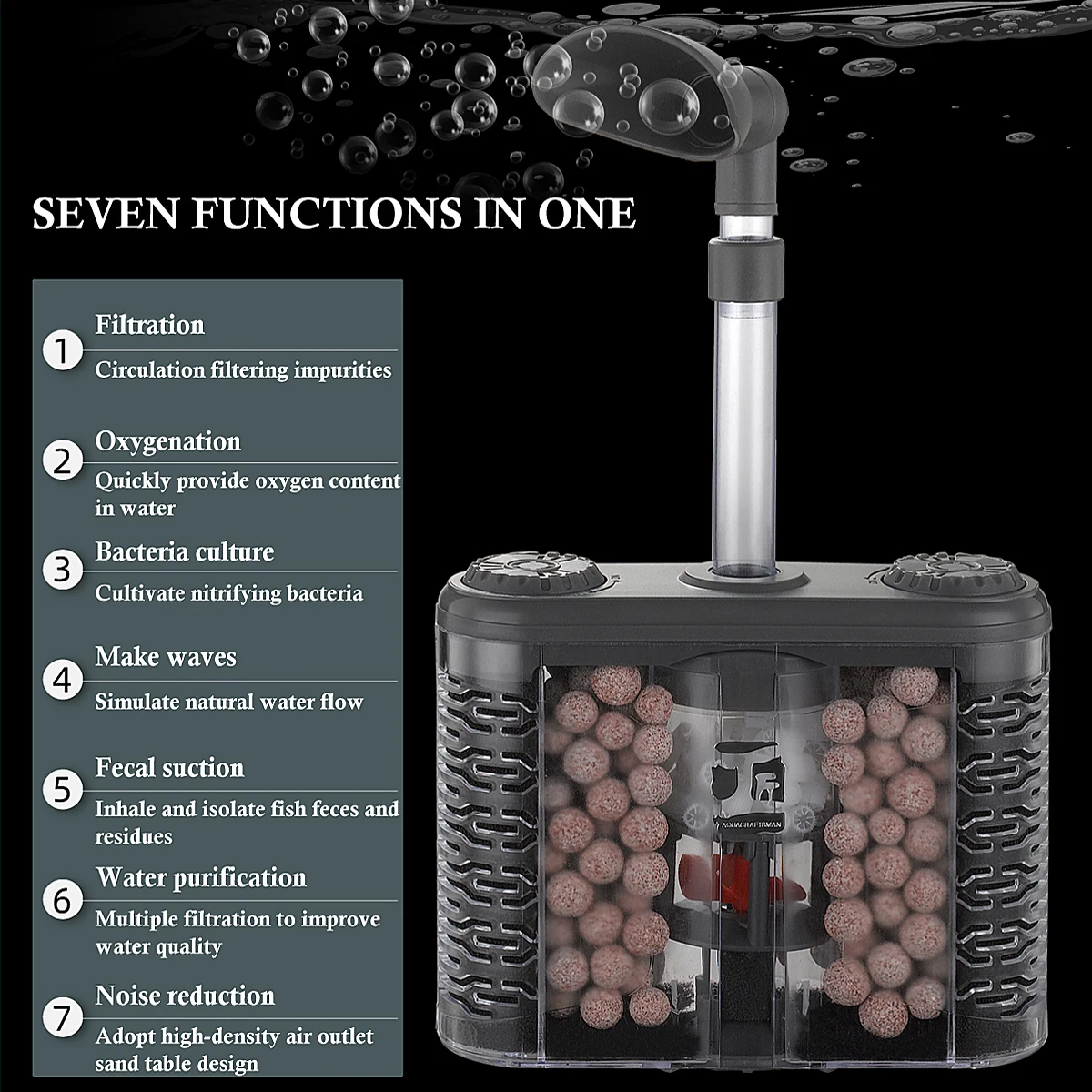 Built-in Internal Filter Pneumatic Suction Air Lift Oxygenation Water ...