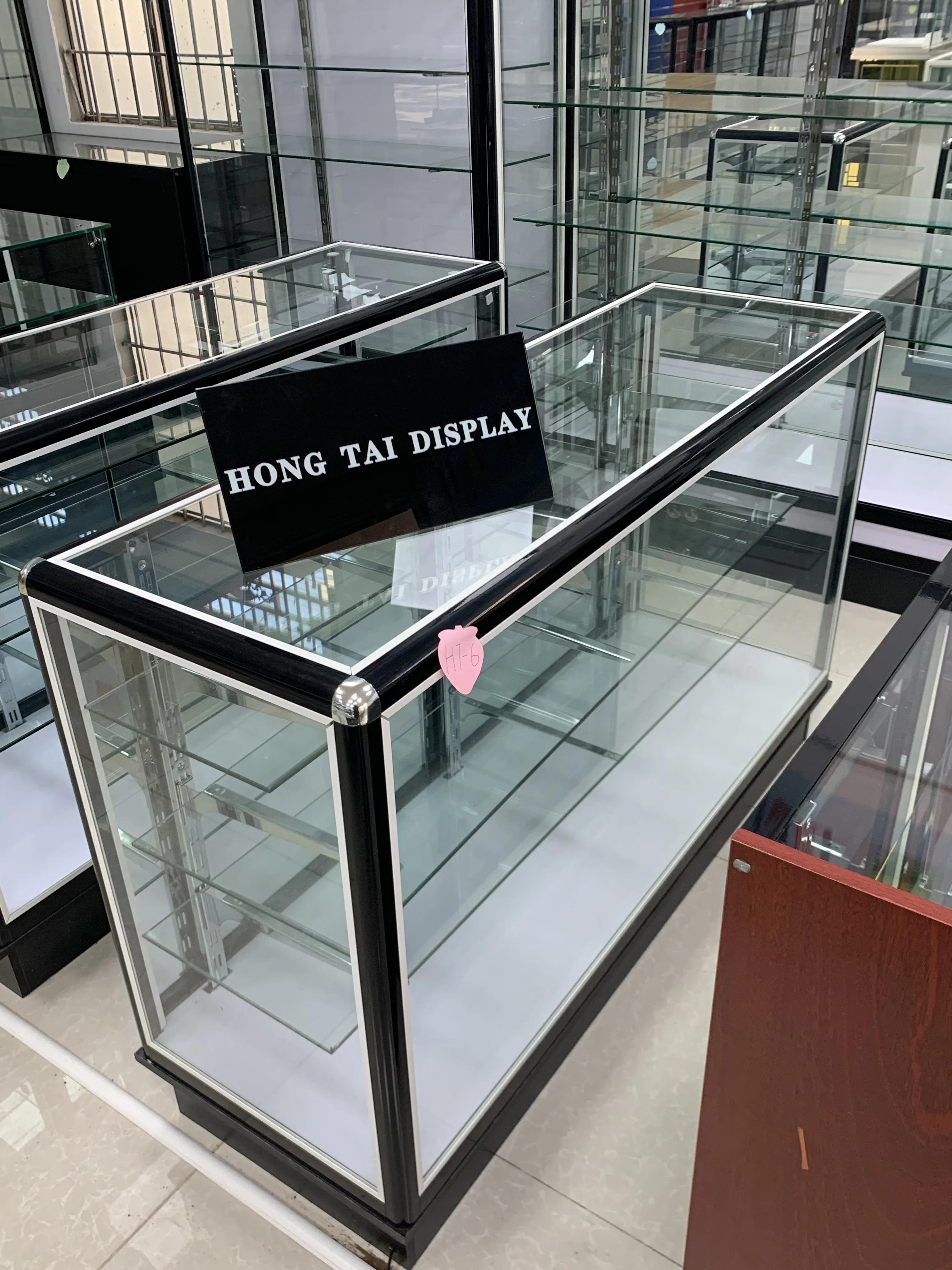Full Vision Ultra Light and White Tempered Glass Counter Display with ...
