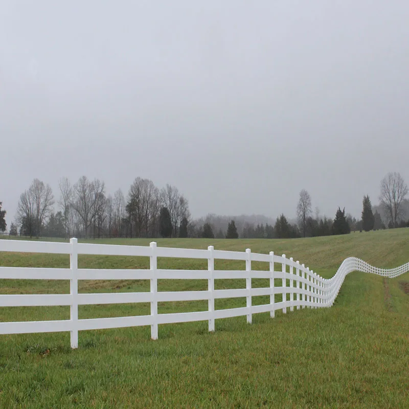 8ft White Vinyl Horse Fence Panels 3-rail Rot Proof And Waterproof Pvc ...